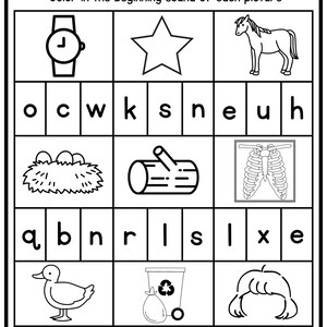 Phonemic Awareness Worksheets | Beginning, Middle, End Sound (PDF ...