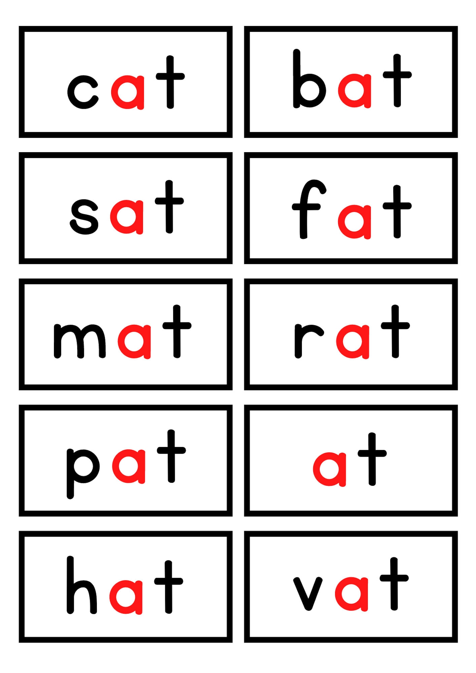 CVC Words! Flashcards! Consonant Vowel Consonant! Printable ...