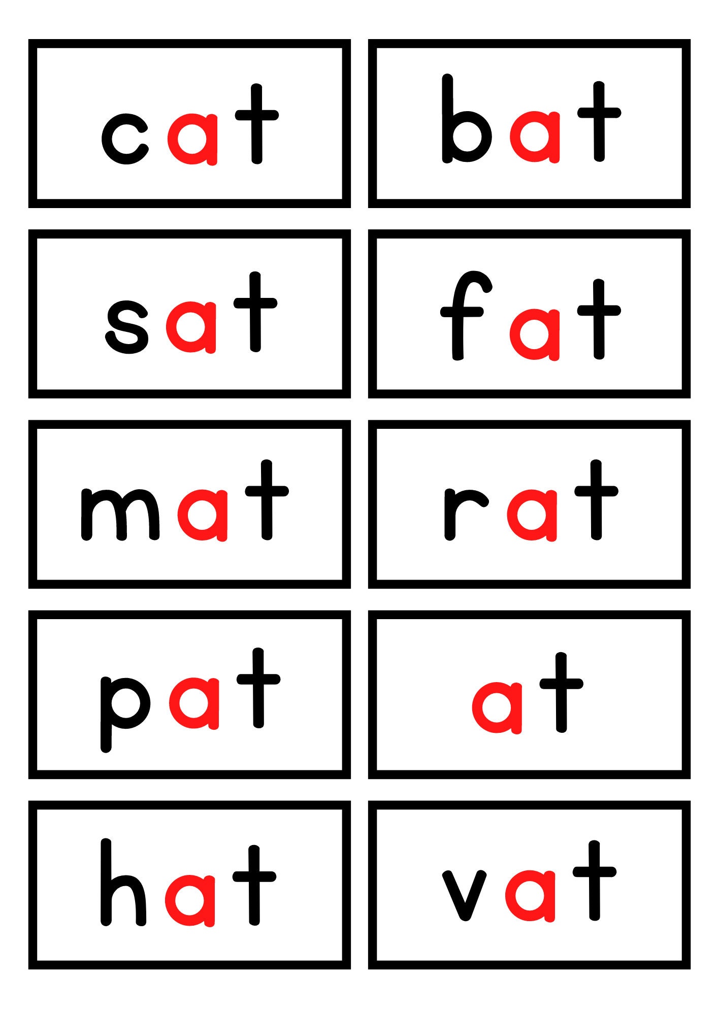 CVC Words! Flashcards! Consonant Vowel Consonant! Printable ...