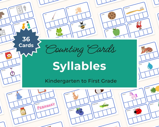 Syllable Sorting Cards, Reading Activity (58 Cards) - Etsy Canada