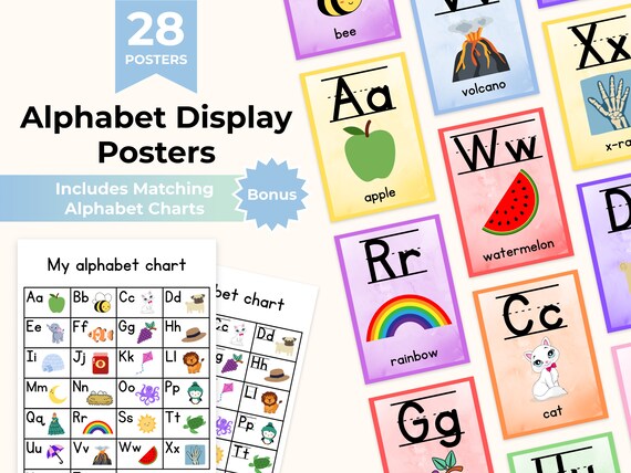 Alphabet Posters Alphabet Display Classroom Display - Etsy