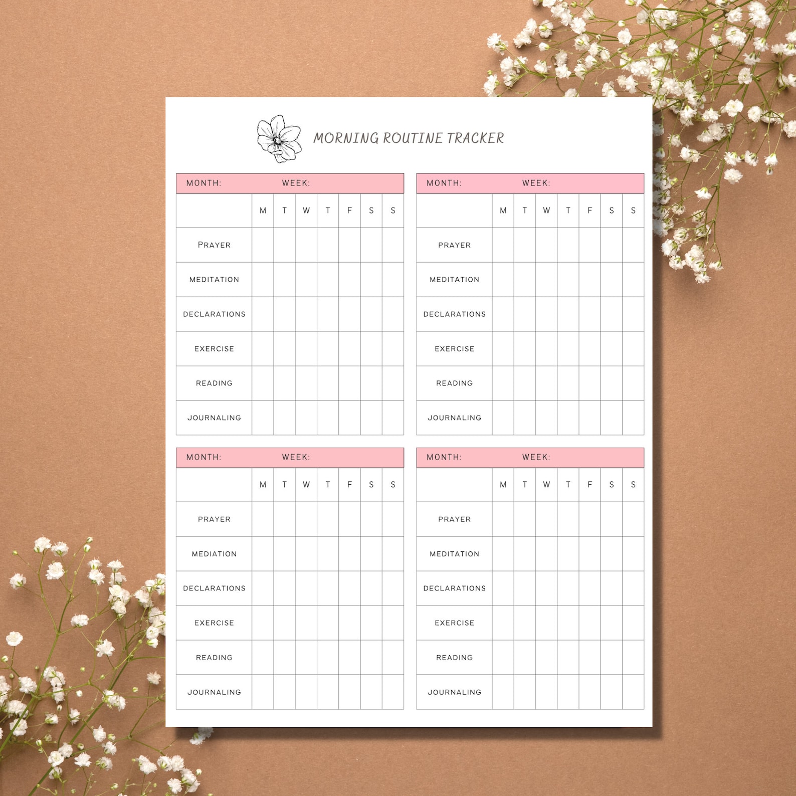 Printable Christian Woman Daily/weekly Routine Tracker | Routine ...