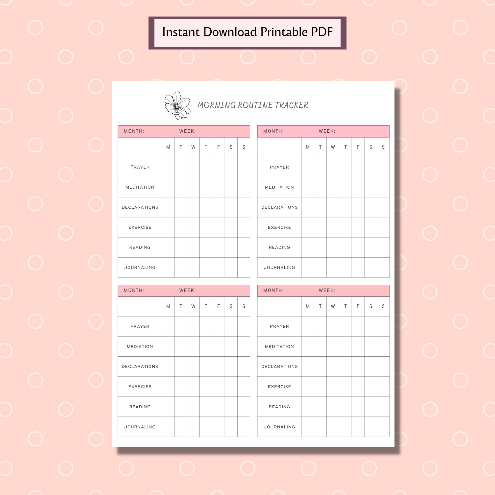 Printable Christian Woman Daily/weekly Routine Tracker | Routine ...