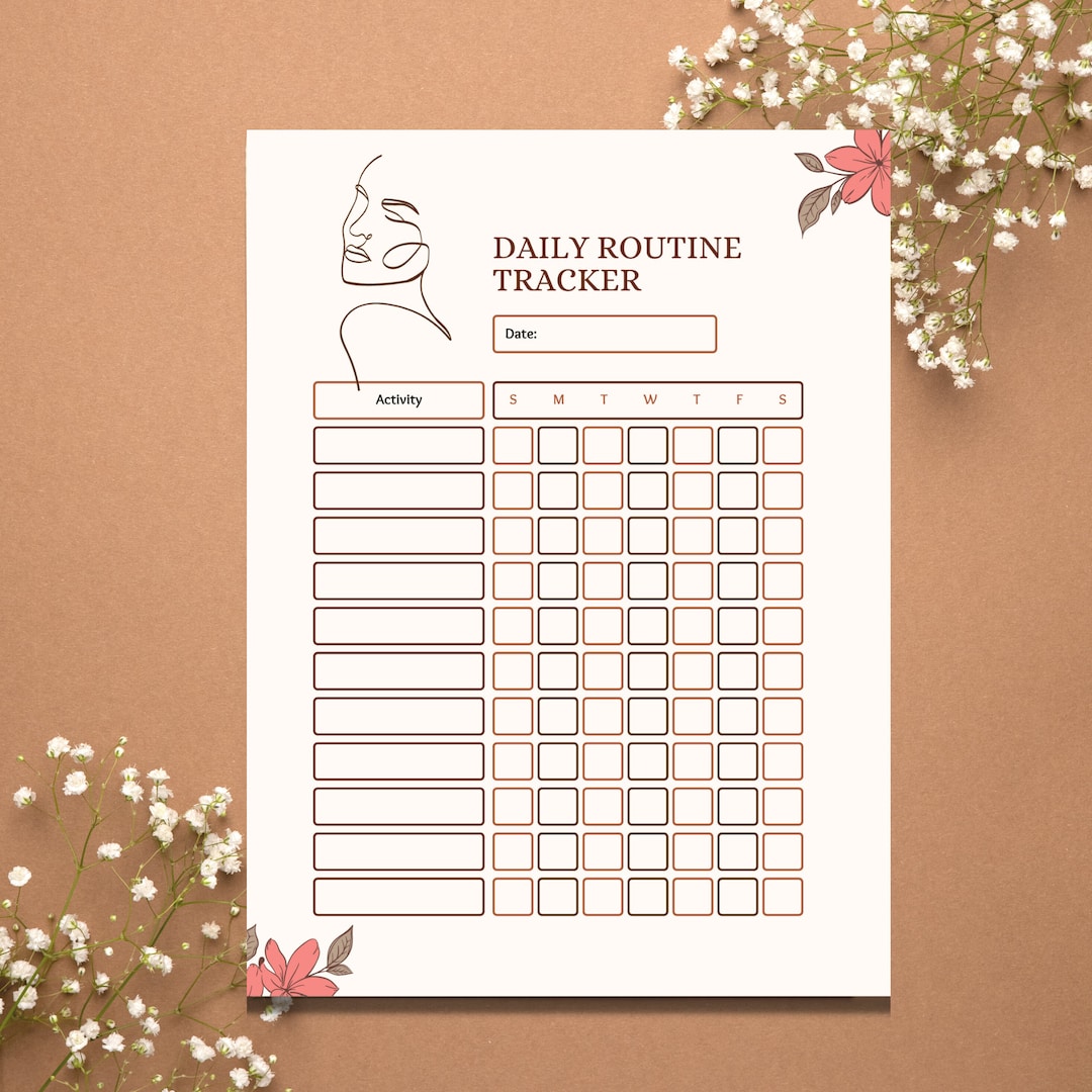 Printable Daily Routine Tracker | Routine Checklist Printable | Daily ...