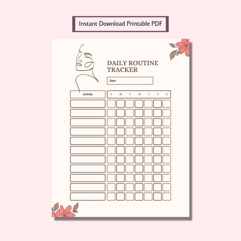 Printable Daily Routine Tracker | Routine Checklist Printable | Daily ...