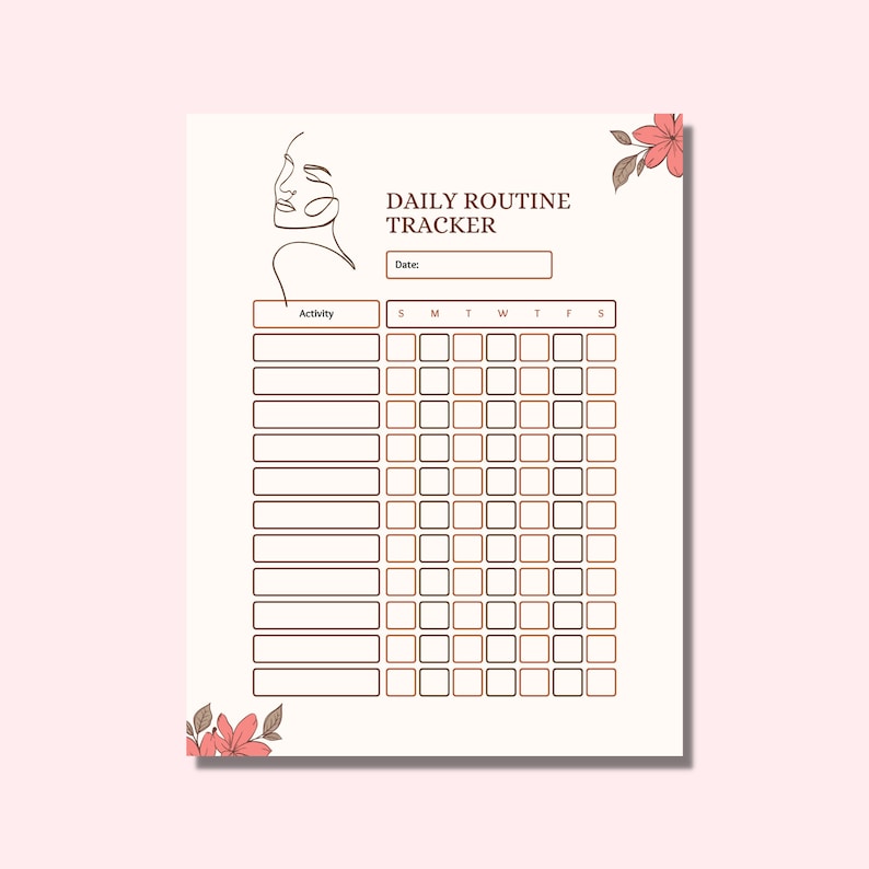 Printable Daily Routine Tracker | Routine Checklist Printable | Daily ...