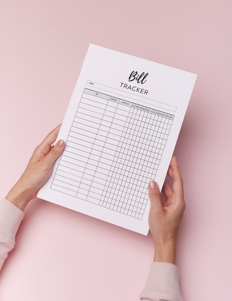 Printable Bill Tracker, Digital Download, Monthly Bills Log, Bill ...