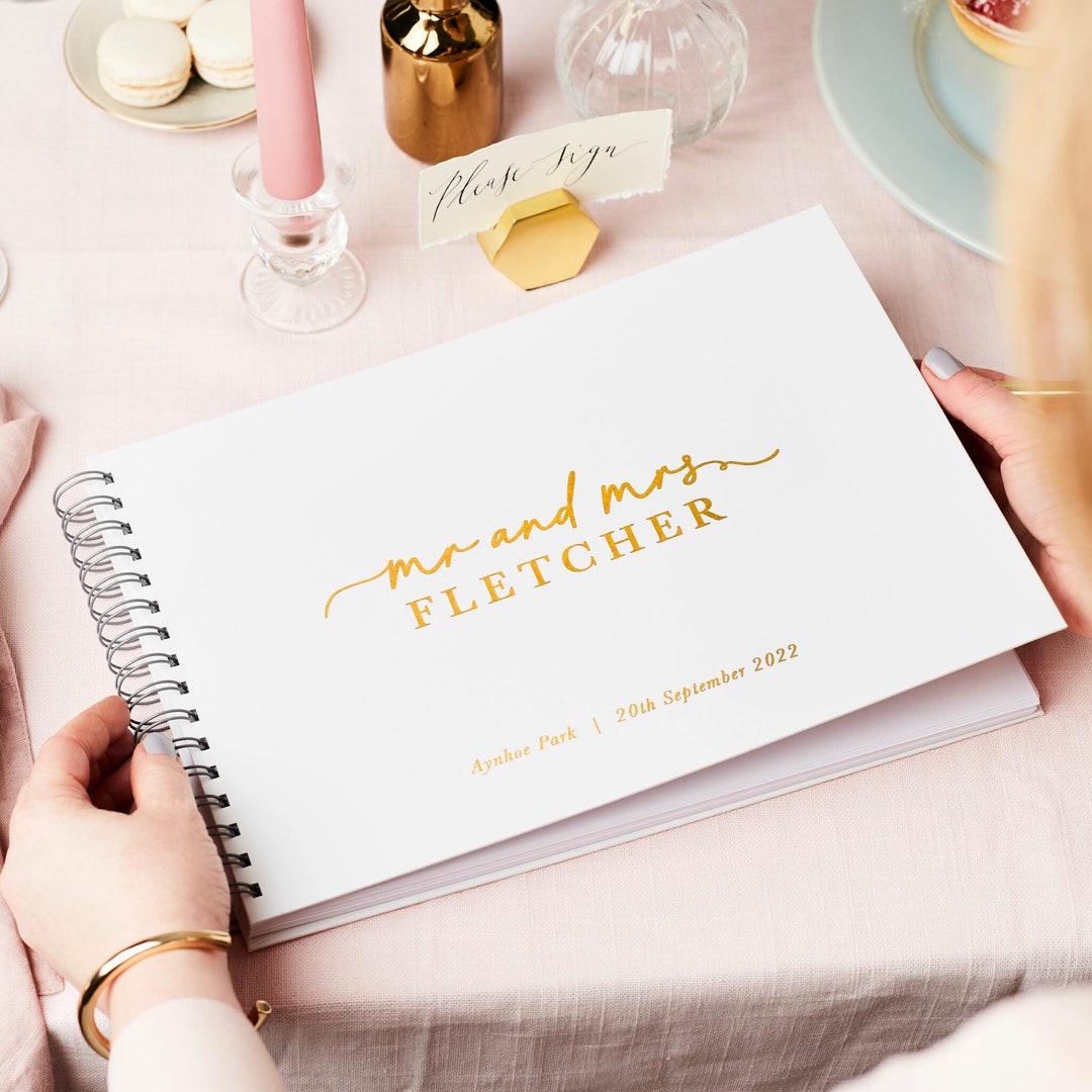 Personalised Stylish Wedding Guest Book - Guest Books for Wedding ...