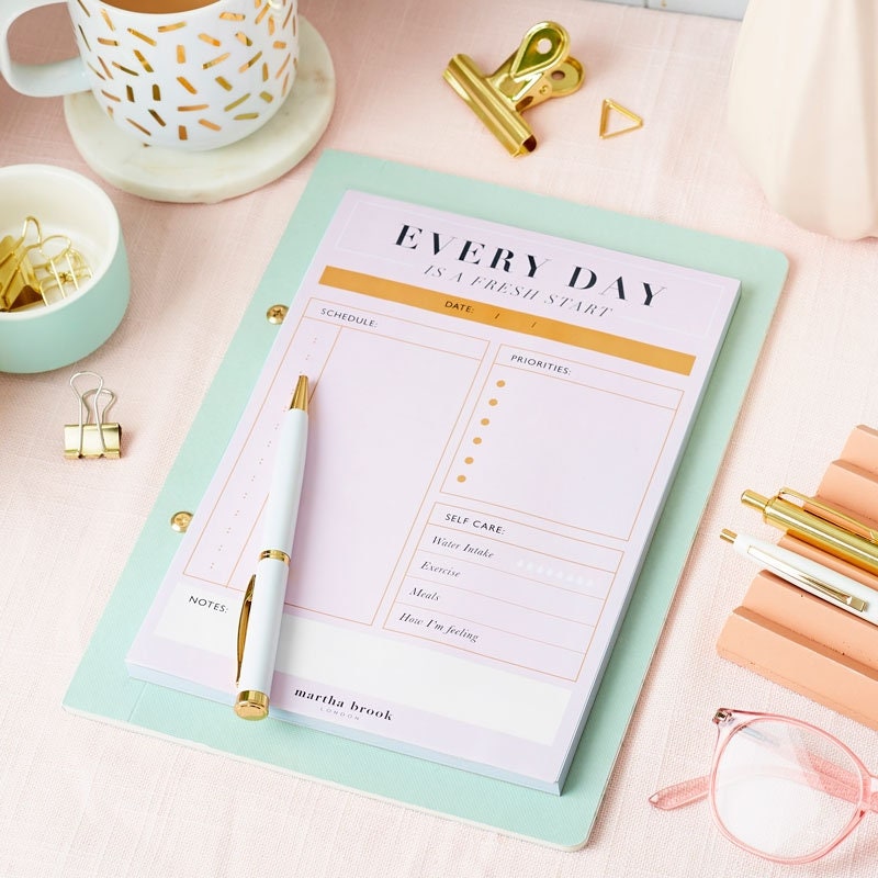 Working From Home Daily Planner Desk Pad Desk Pad Notepads - Etsy