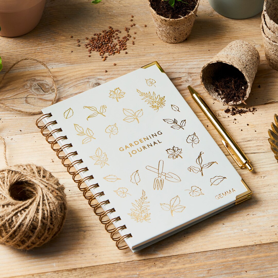 Personalized Gardening Journal: Gold Foil Embossed Garden Planner - *US ...