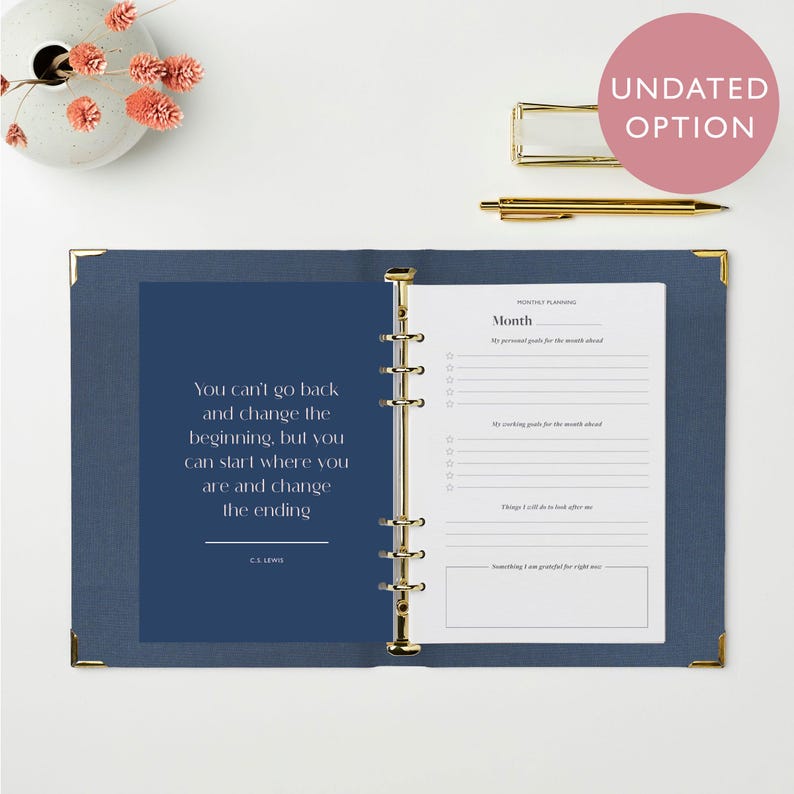 Personalized 2026 Life Planner: Gold Foil Embossed, Refillable A5 ...