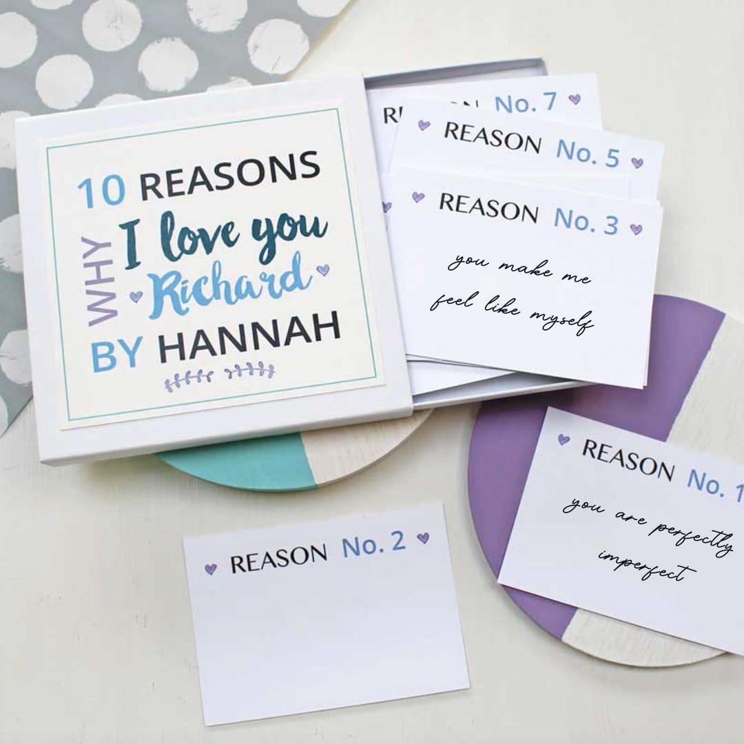 Reasons I Love You Notes Love You Notes Anniversary Gift Engagement ...