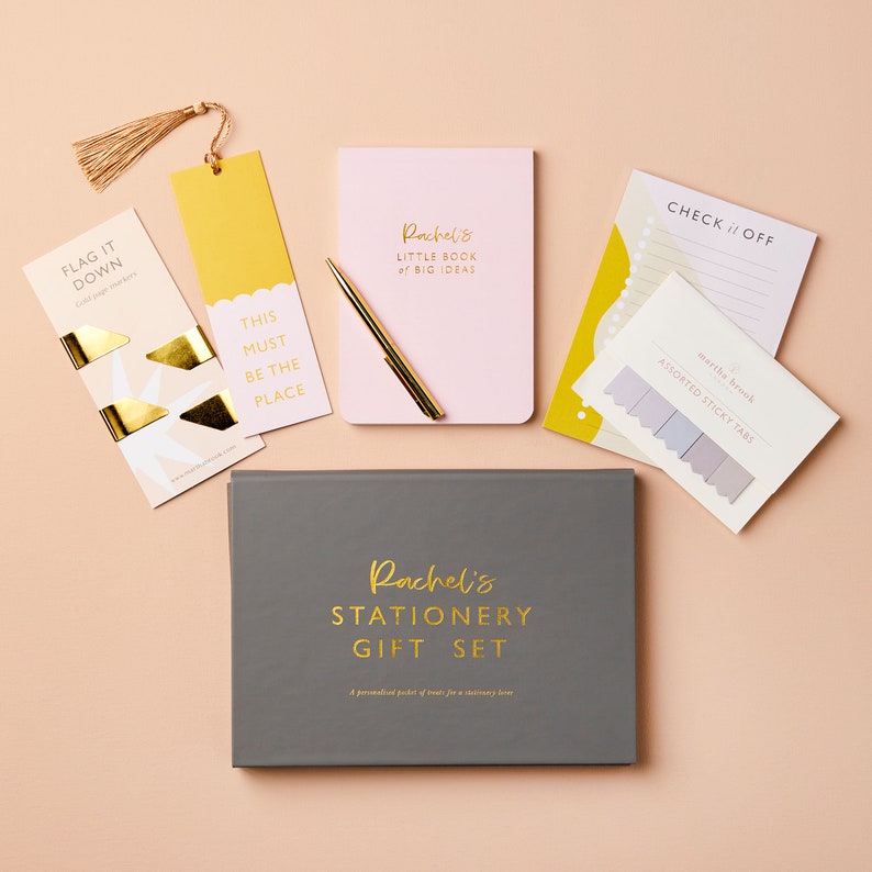 Personalized Stationery Gift Set: Foiled Notebook & Accessories - *US ...