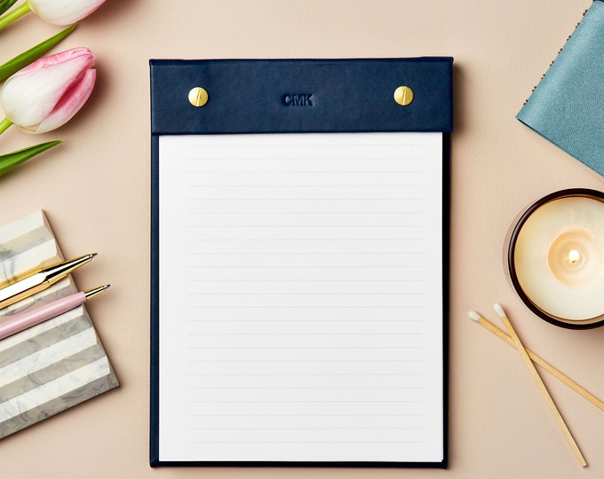 Modern Leather Refillable A5 Notepad | Tear off Notepad | Leather ...