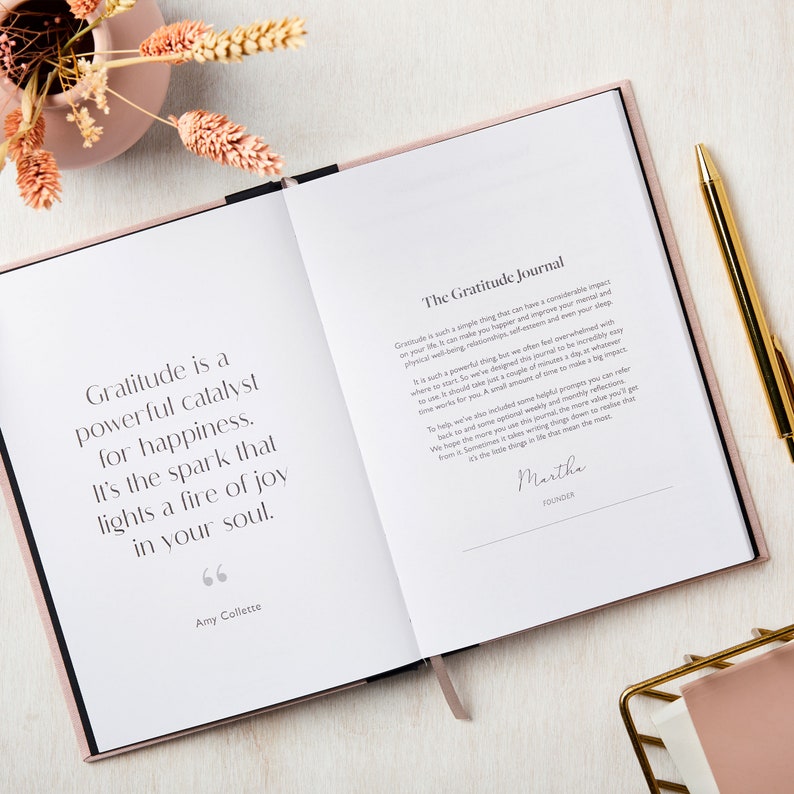 Personalized Gratitude Journal: Handmade Self-care Positivity Planner ...