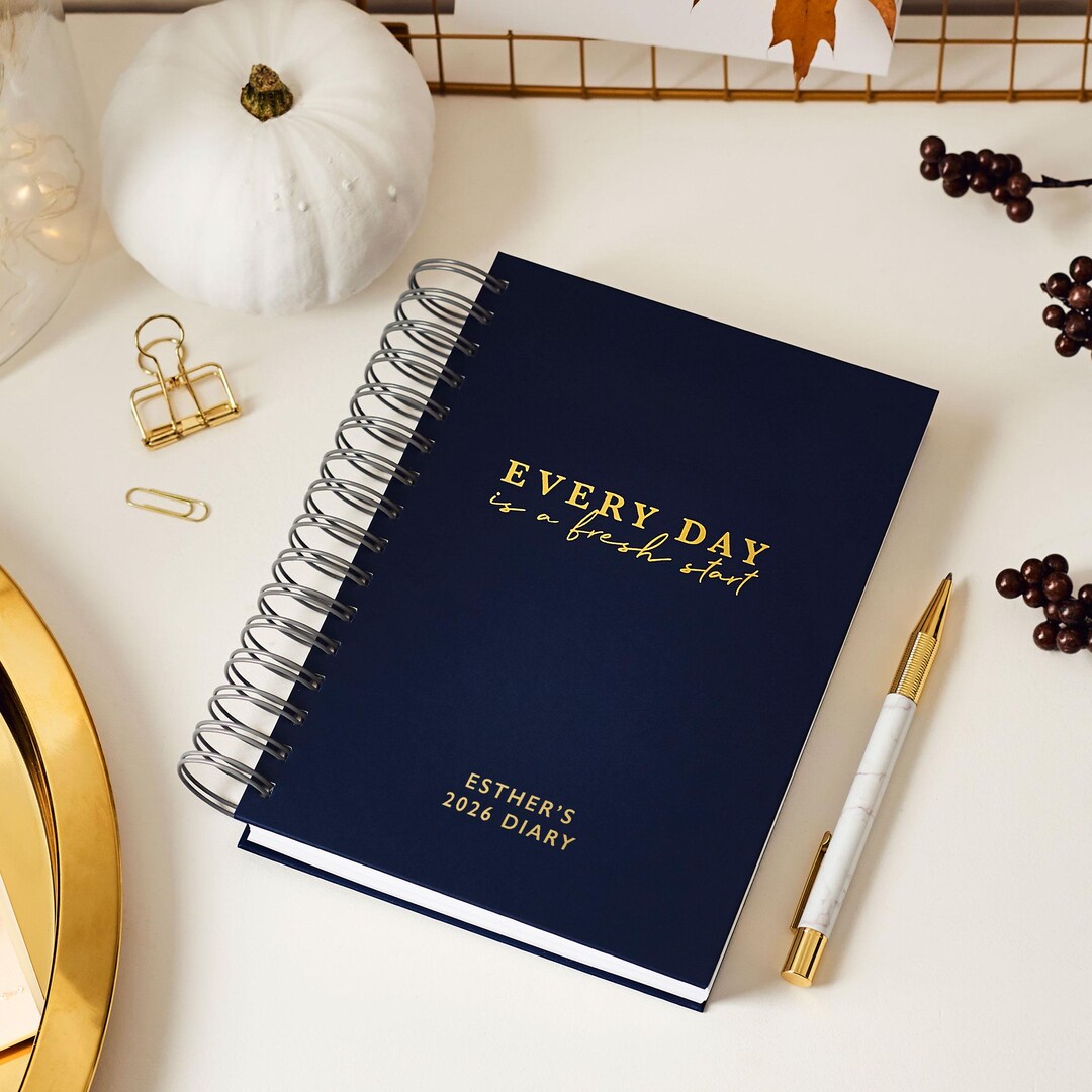 Personalized 2026 Daily Diary: Foil Cover, Custom Name - *US Tariffs ...