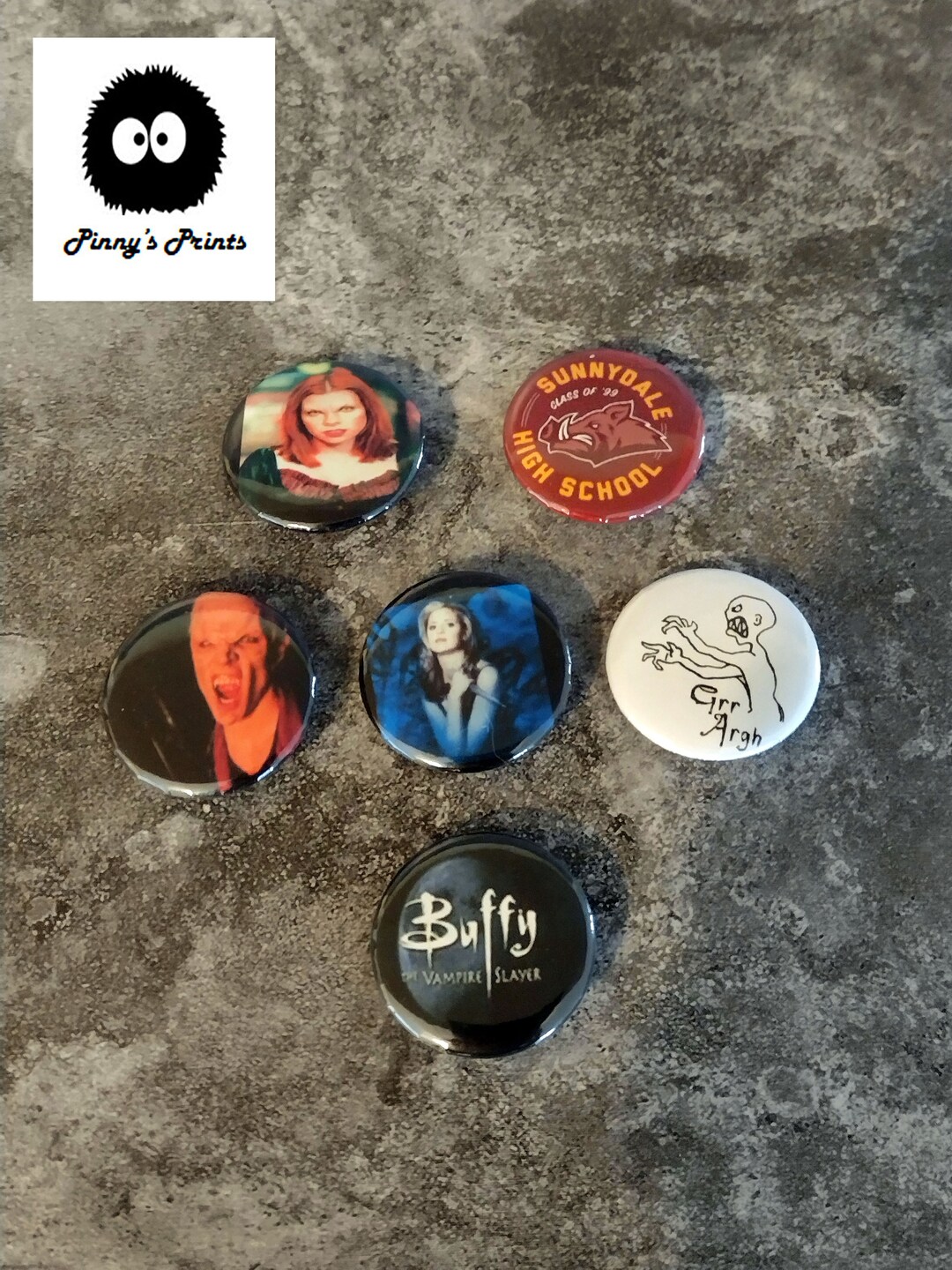 6x Buffy the Vampire Slayer Button Badges Set. 25mm Badges, - Etsy
