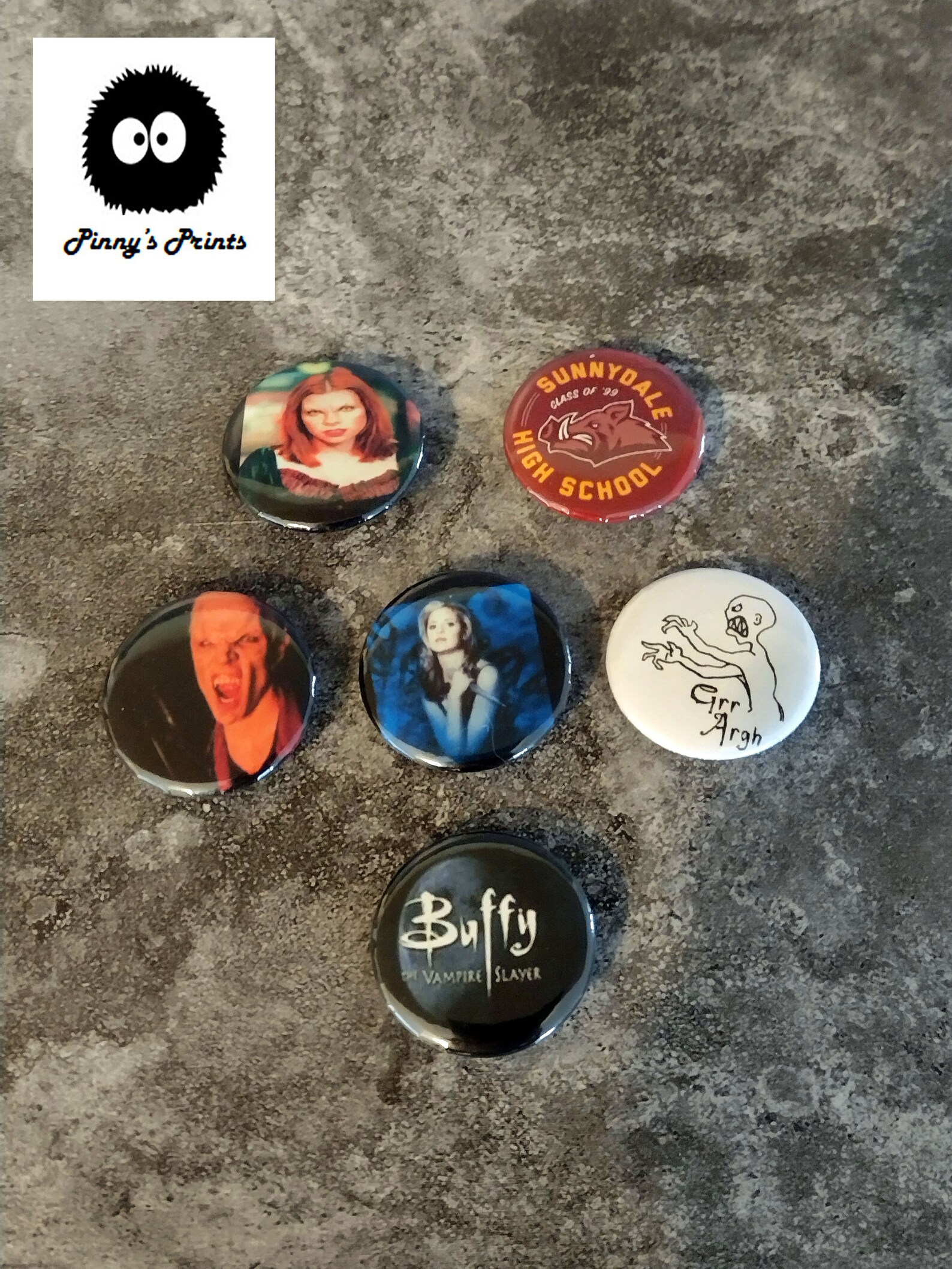 6x Buffy the Vampire Slayer Button Badges Set. 25mm Badges, - Etsy