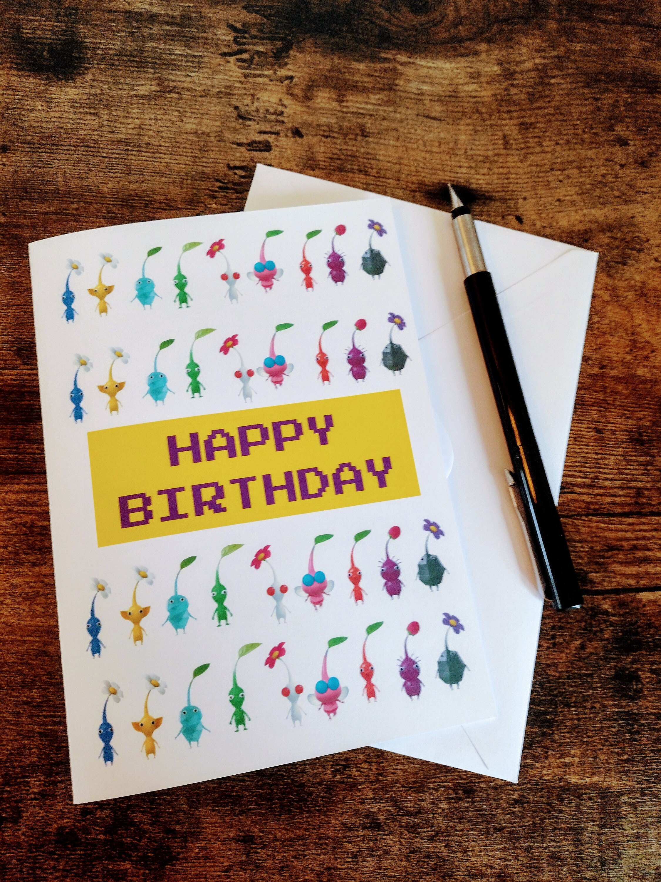 Handmade Pikmin Inspired Birthday Card. A5 Card. - Etsy