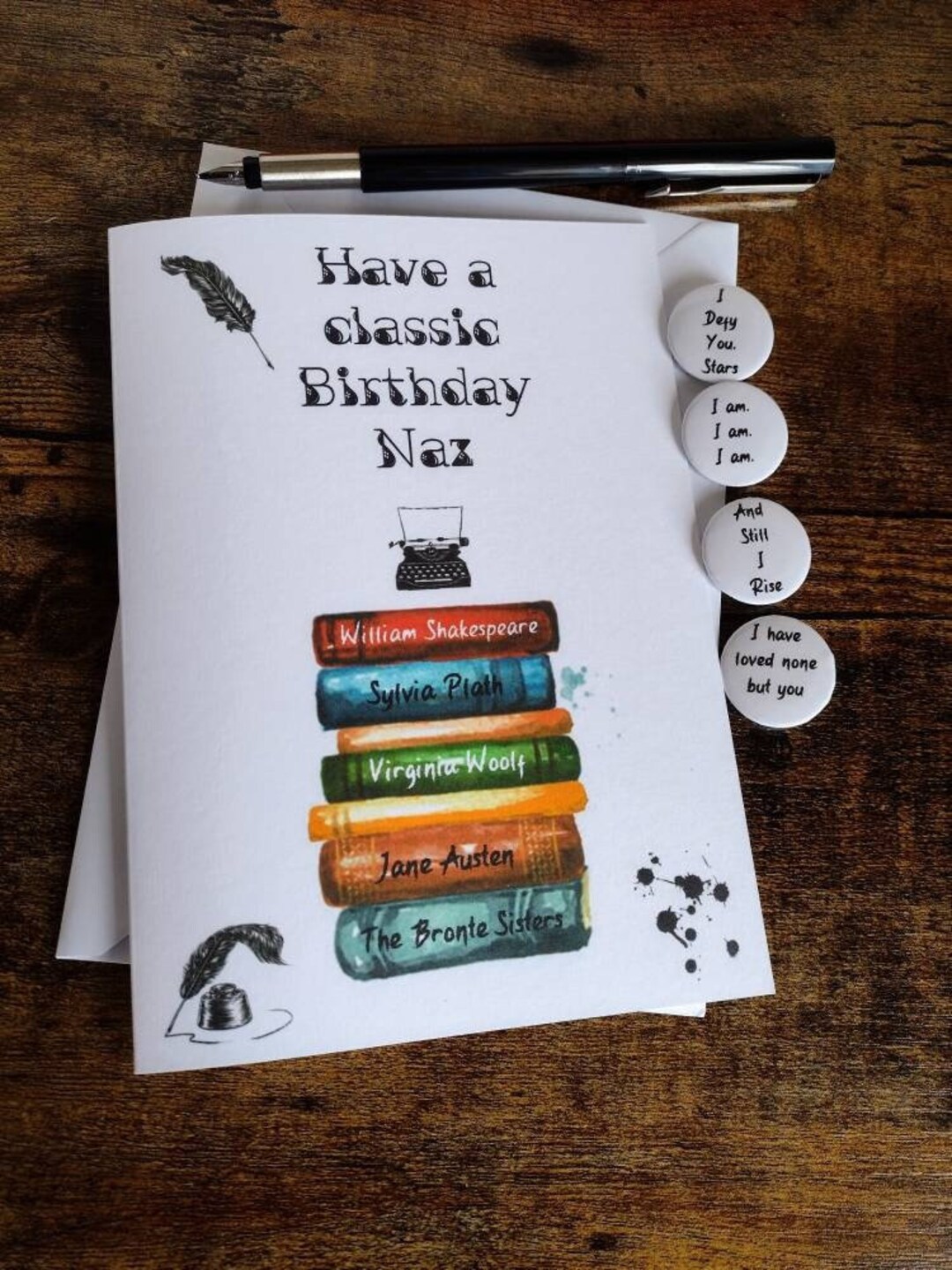Personalised Handmade Classic Birthday Card for Writers. - Etsy