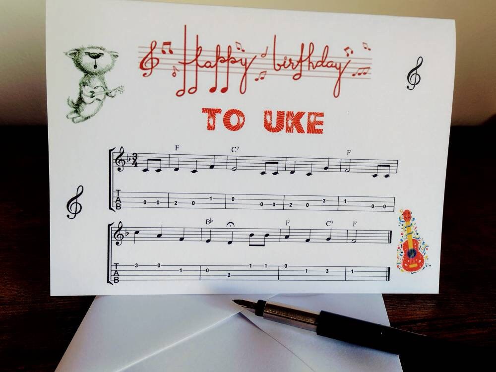 Handmade Happy Birthday to UKE With happy Birthday - Etsy