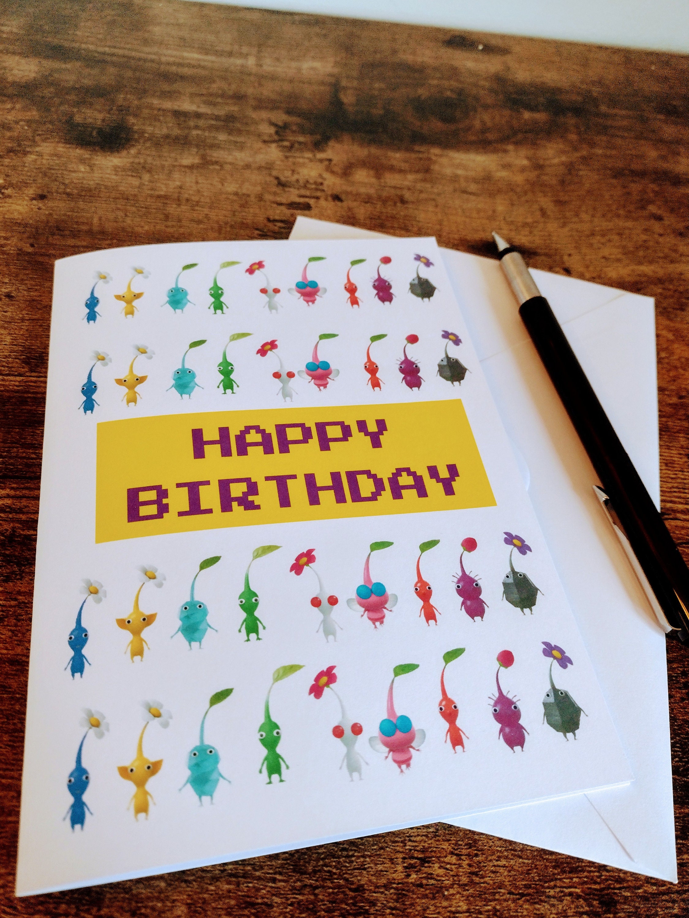 Handmade Pikmin Inspired Birthday Card. A5 Card. - Etsy