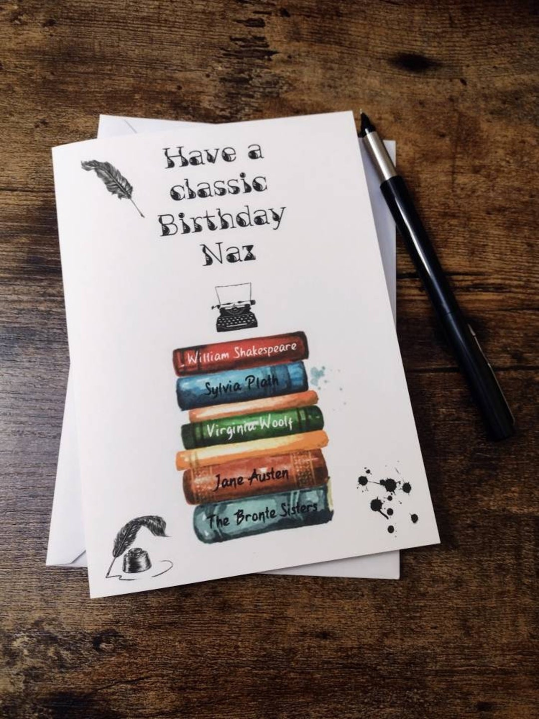 Personalised Handmade Classic Birthday Card for Writers. have a Classic ...