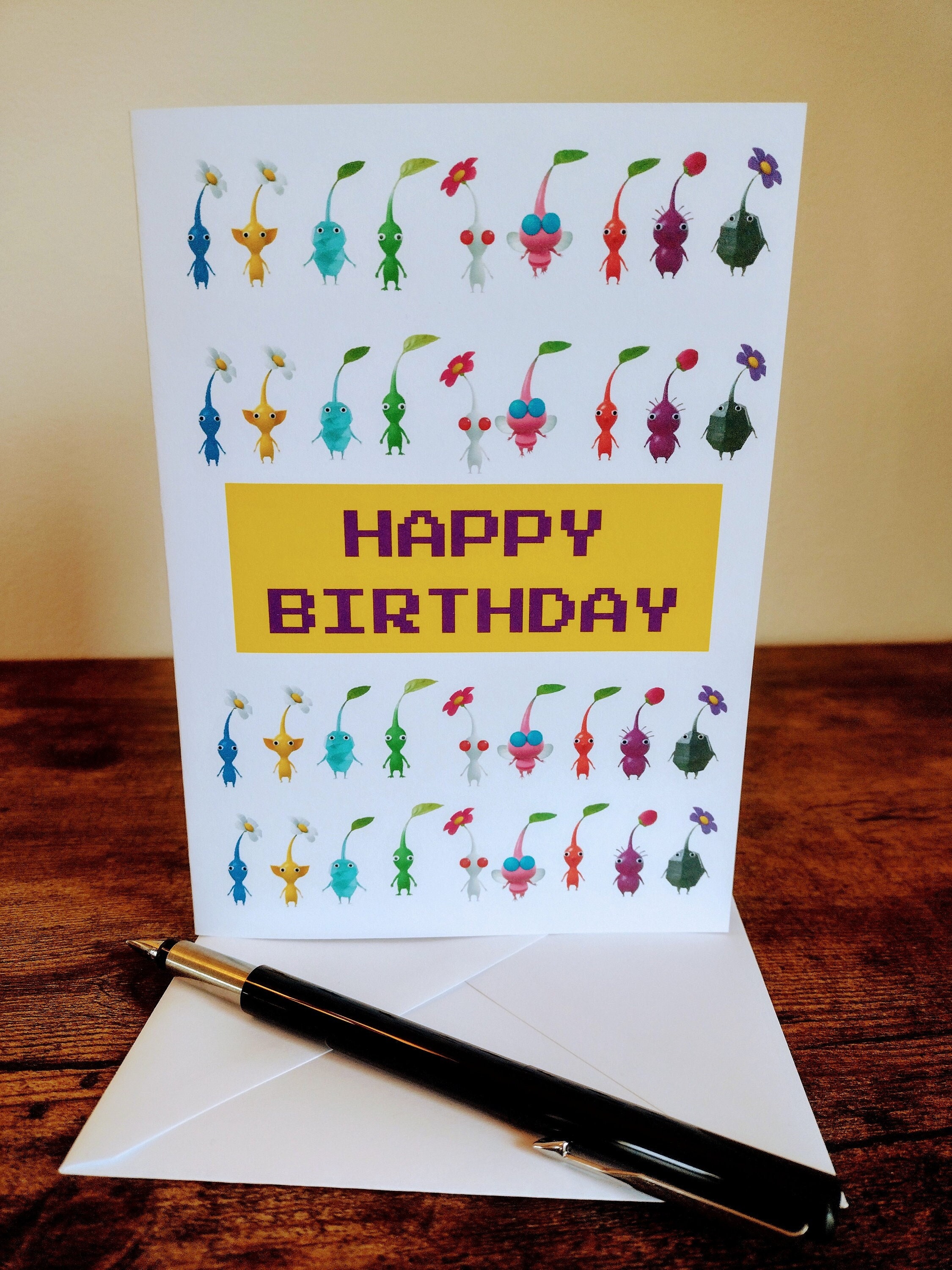 Handmade Pikmin Inspired Birthday Card. A5 Card. - Etsy