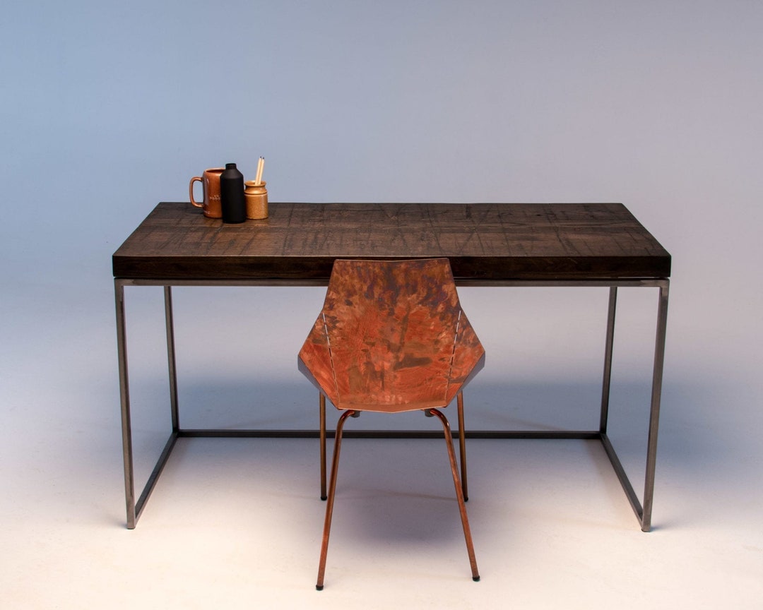 Boxcar Slab and Steel Box Frame Desk - Etsy