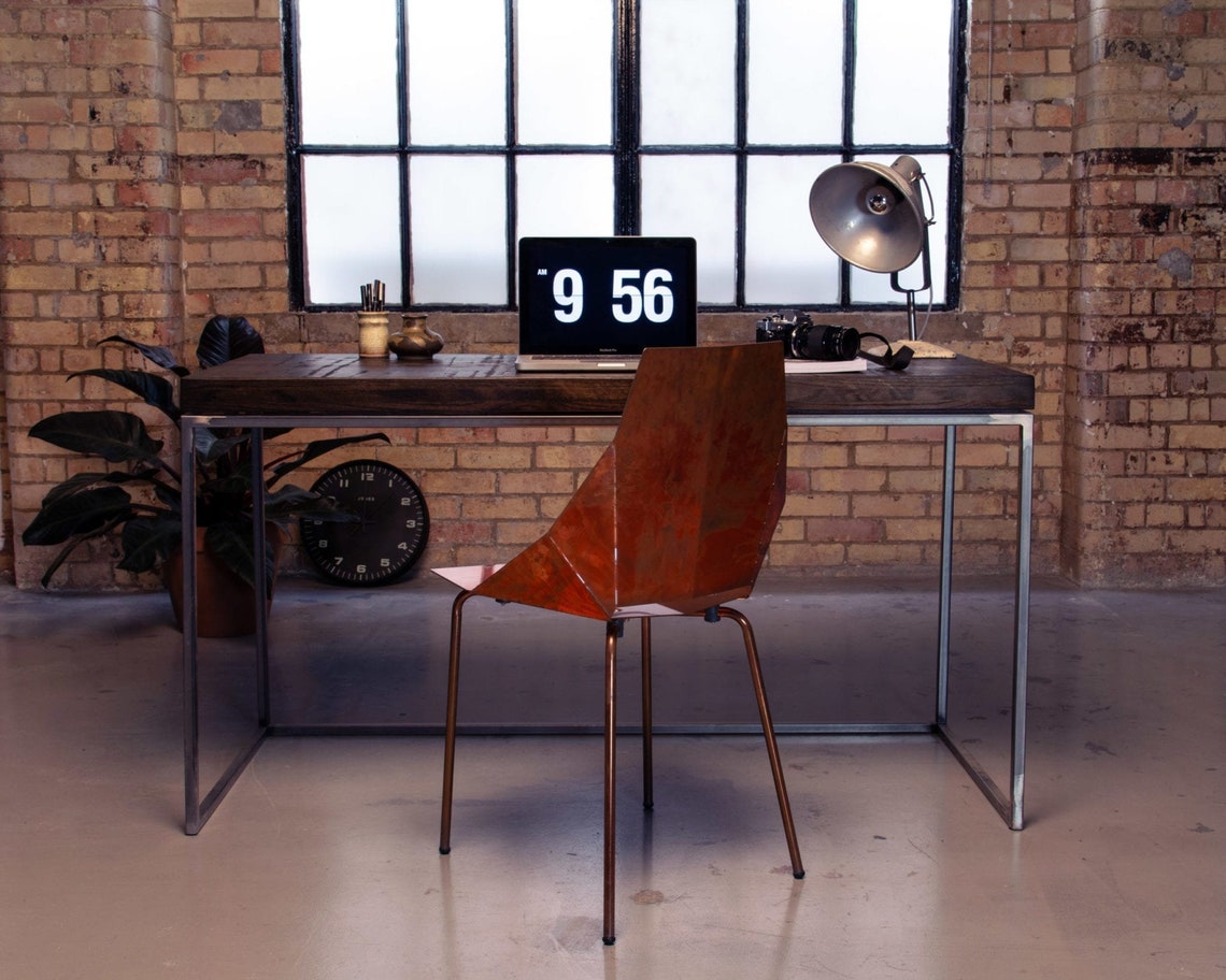 Boxcar Slab and Steel Box Frame Desk - Etsy