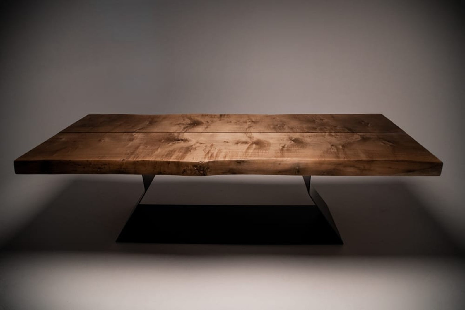 Large Maple Dining Table in Ebonised Finish Steel Insert - Etsy