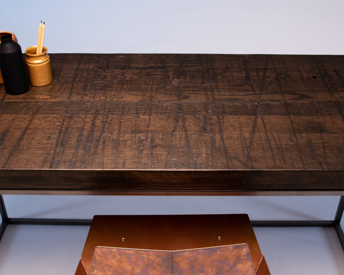 Boxcar Slab and Steel Box Frame Desk - Etsy