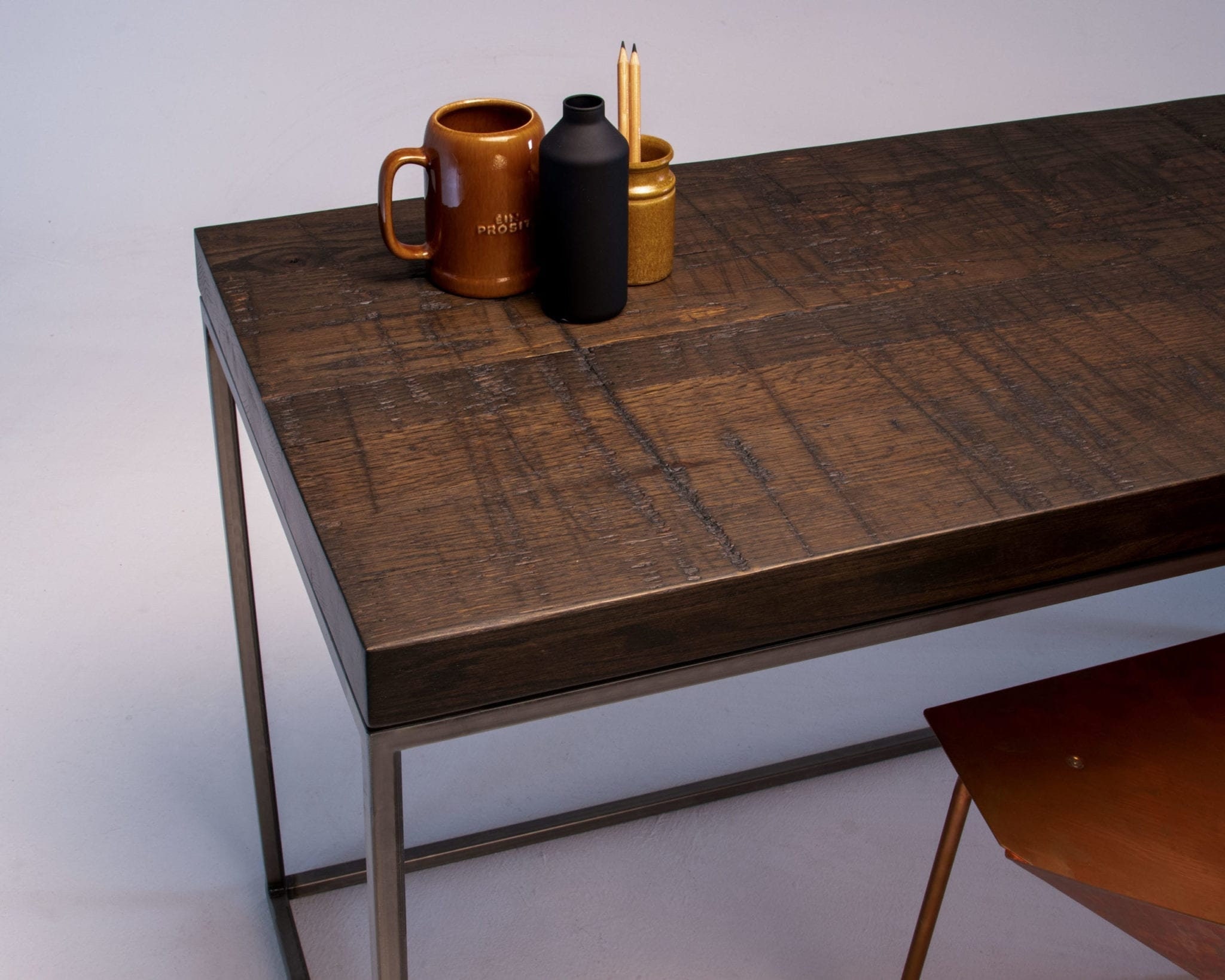 Boxcar Slab and Steel Box Frame Desk - Etsy