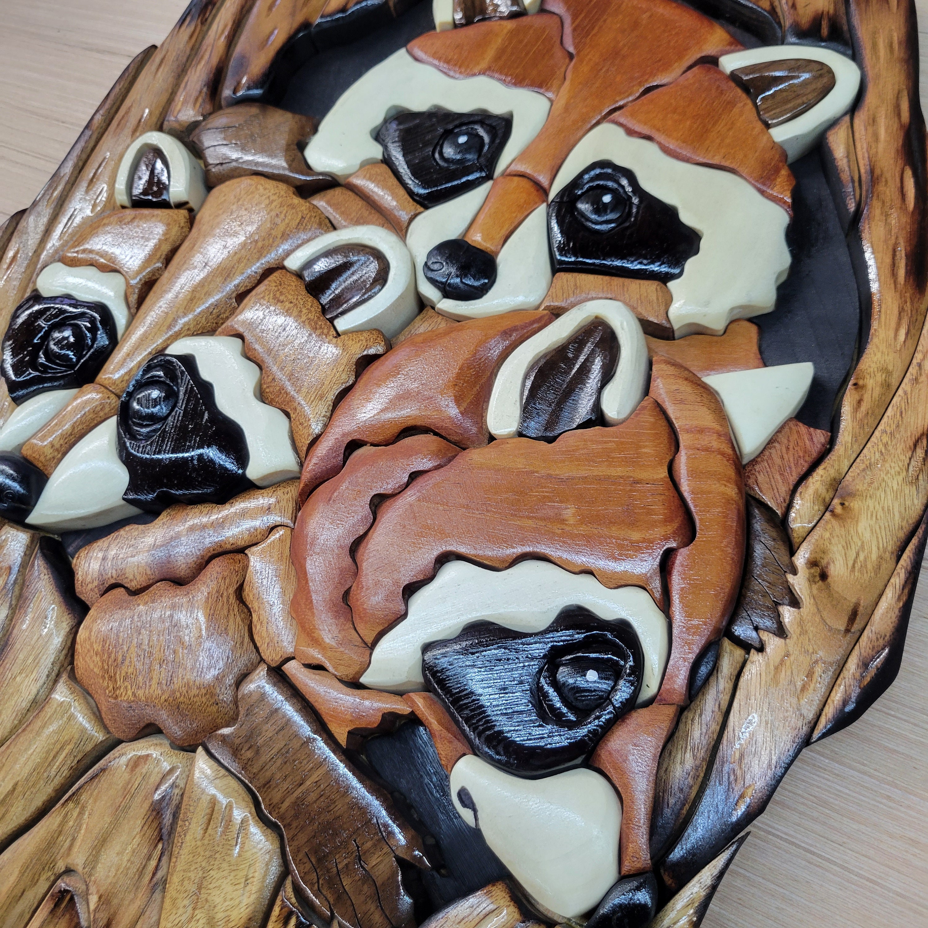 Raccoon Family Intarsia - Etsy