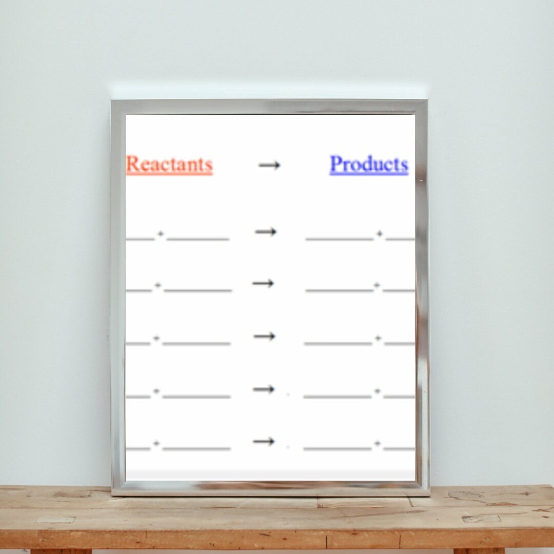 General Chemistry Fillable Reaction Worksheets - Etsy