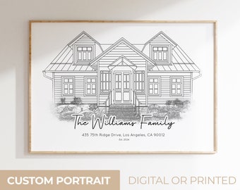 House Portrait Line Drawing - Etsy