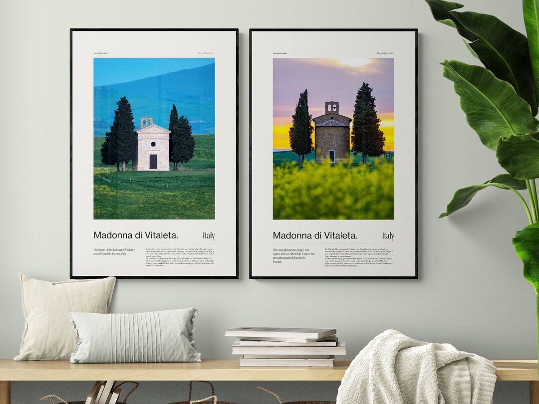 Tuscany Poster Set of Two, Travel Print, Cappella Della Madonna Di ...