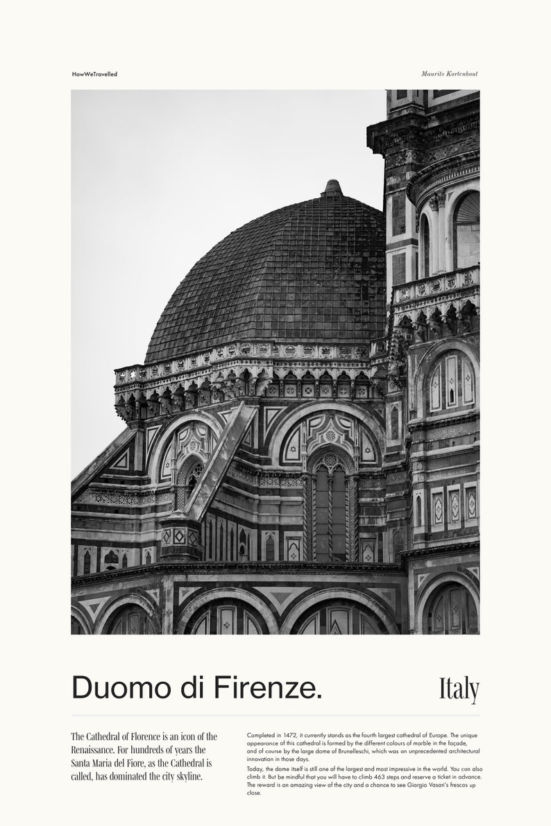 Duomo Di Firenze Poster Florence Travel Print Italy Travel - Etsy