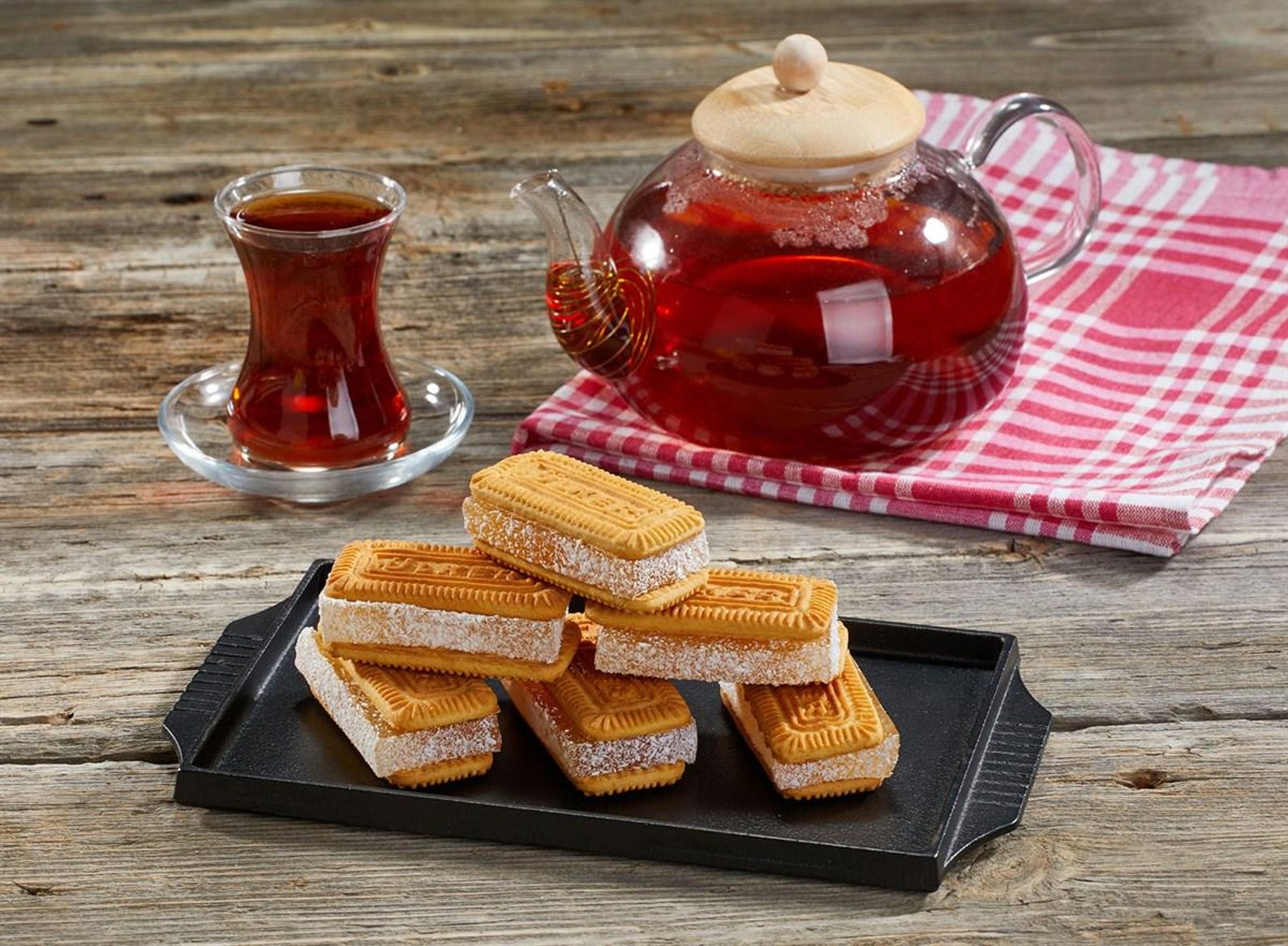 Turkish Delight Between Biscuits,turkish Local Taste,rose Flavored ...