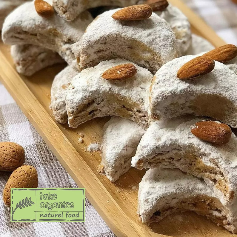 Homemade Kavala Almond Crescent Cookies, Greek Recipe (290gr) - Etsy