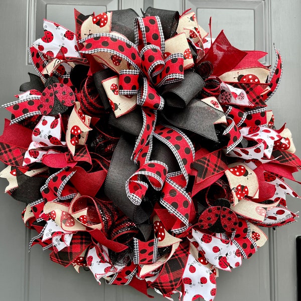 Ladybug Wreath - Etsy