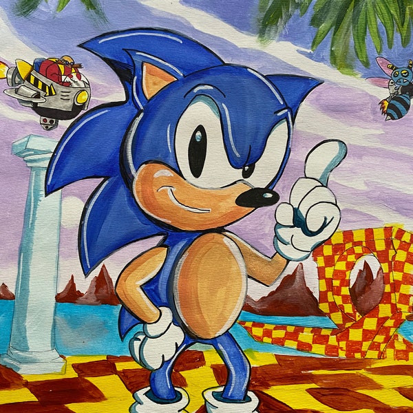 Sonic the Hedgehog Painting - Etsy UK