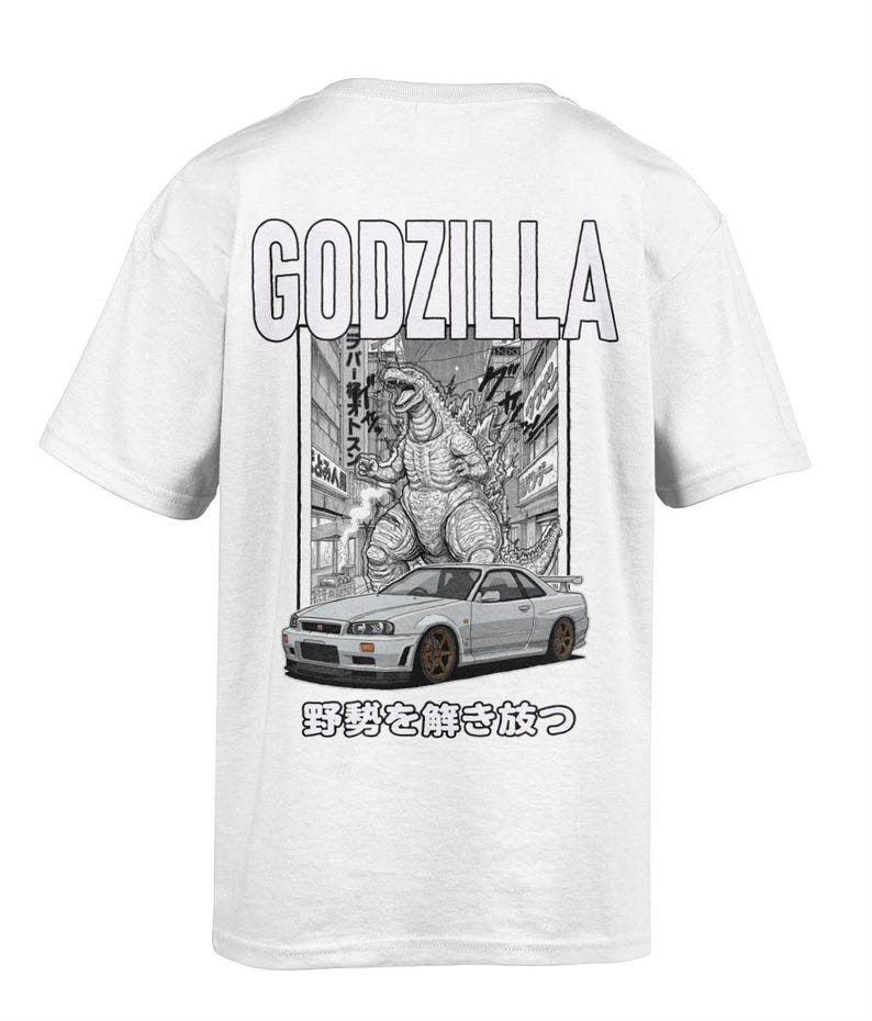 Godzilla Car Shirt, JDM Godzilla Tee, R34 Skyline, Japanese Monster Car Shirt, Manga Gift - Etsy UK