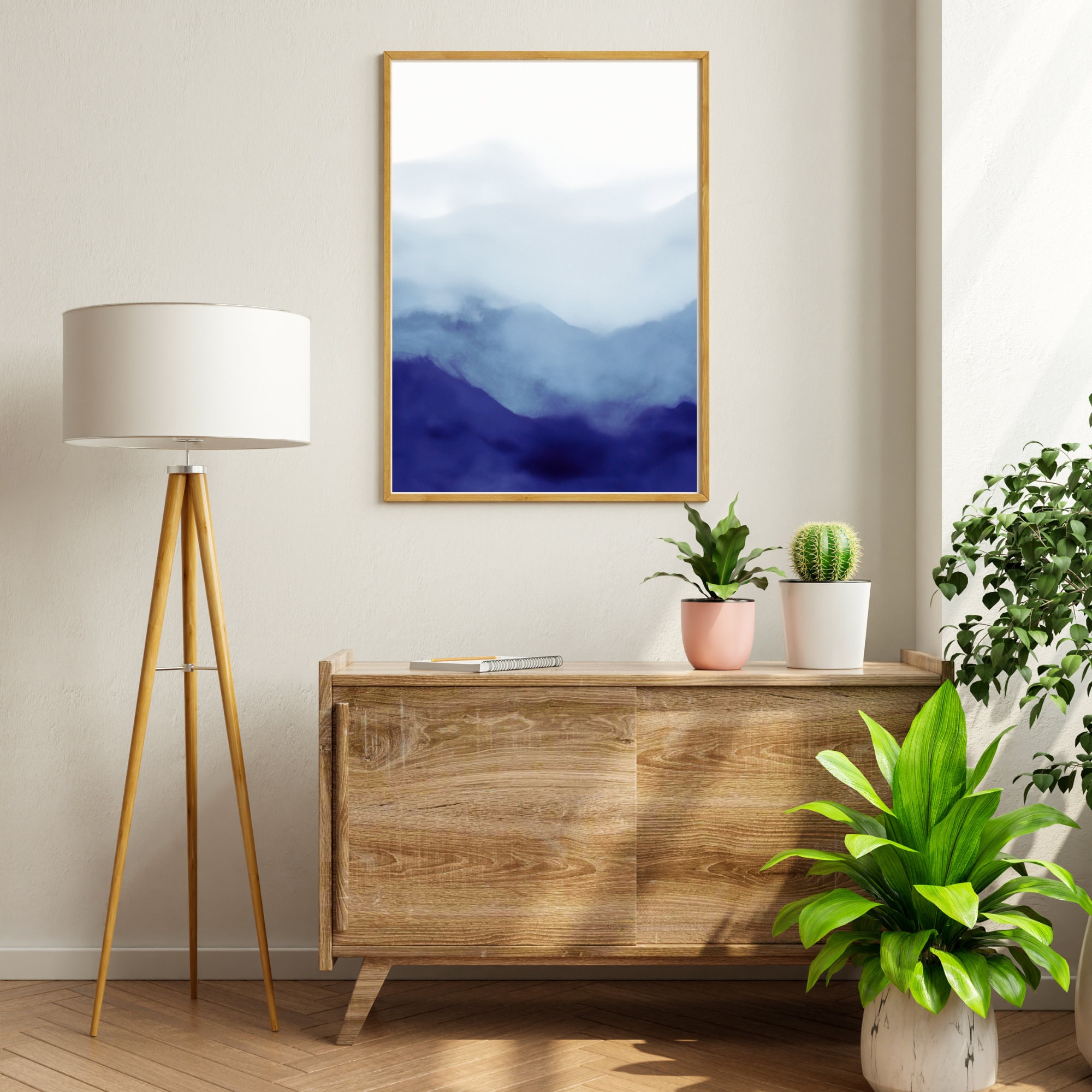 Indigo Digital Wall Art for Your Home, Instant Downloadable Artwork ...