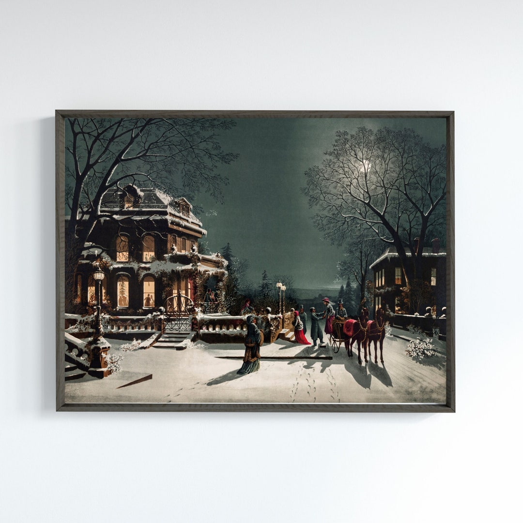 Samsung Frame TV Art for Christmas, Christmas Scene Canvas Wall Art ...