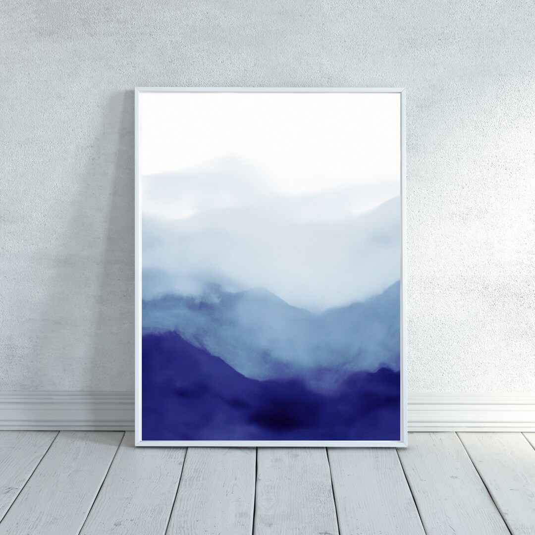 Indigo Digital Wall Art for Your Home, Instant Downloadable Artwork ...