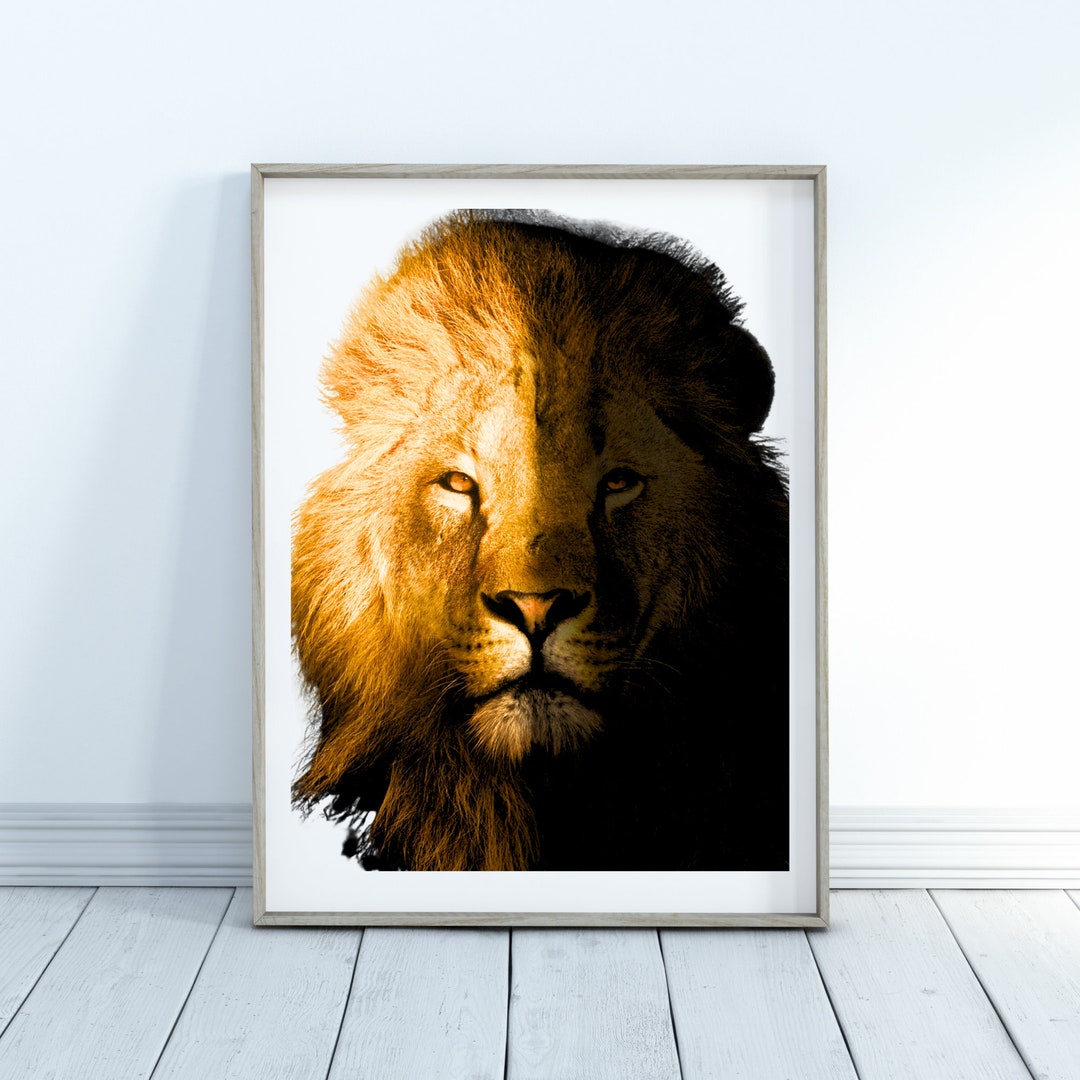Lion Wall Art, Lion Portrait Poster, Wilderness Photography, Lion ...
