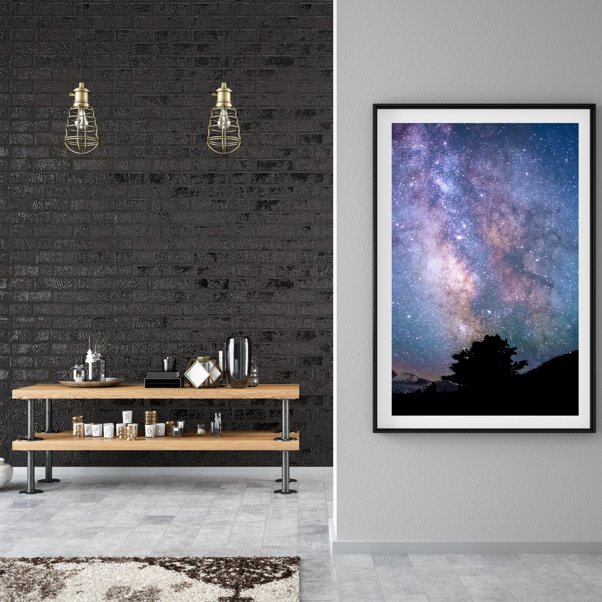 Night Sky Print Starry Sky Poster Night Landscape Scenery - Etsy