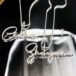 Silver Name Necklace, Custom Name Necklace, 925 Sterling Silver ...