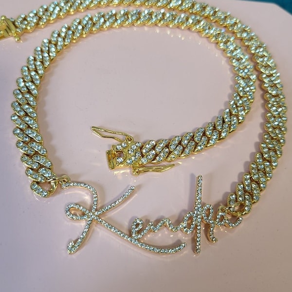 Iced Out Name Necklace - Etsy